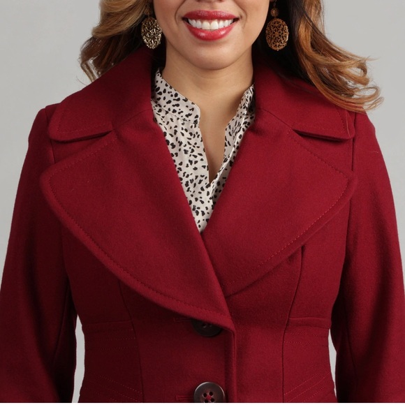 Jessica Simpson | Jackets & Coats | Jessica Simpson Red Peacoat | Poshmark